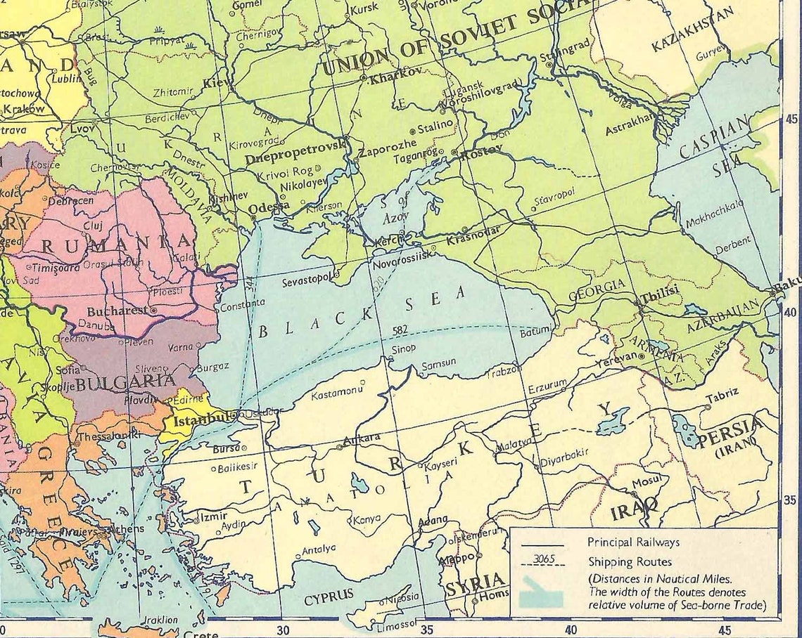 Mapa vintage de Europa 1961 Mapas de la Guerra Fría mapas de | Etsy