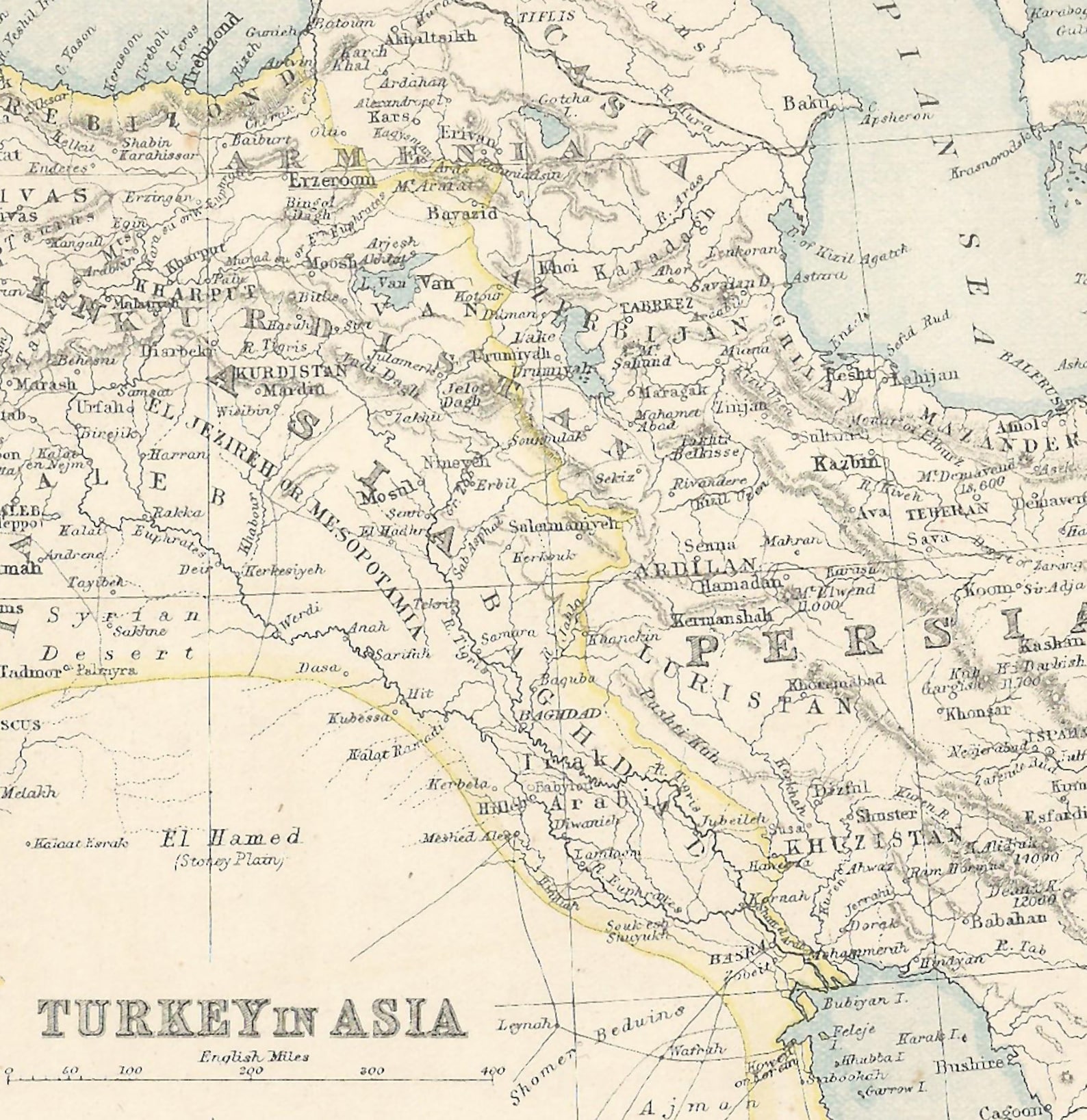Turkey Antique Map 1890 Vintage Maps Lithograph Prints Home - Etsy