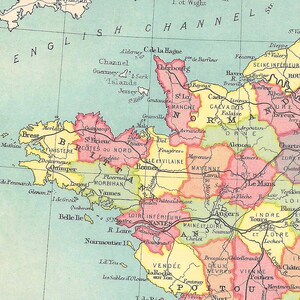 France Political Map 1920s Travel Adventure Maps for Home Decor Europe ...