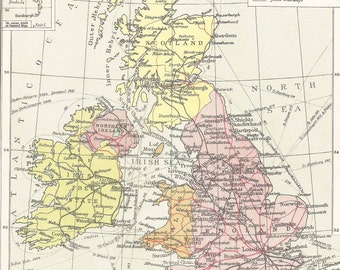Railway of England 1930s Vintage Map Train Map Home Decor | Etsy UK