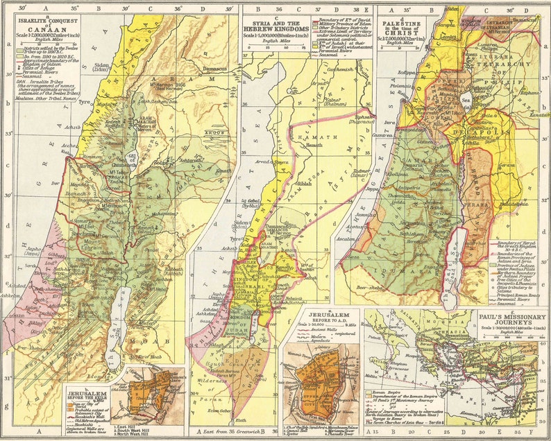 Holy Land Israelite Conquest of Canaan Hebrew Kingdoms - Etsy Hong Kong