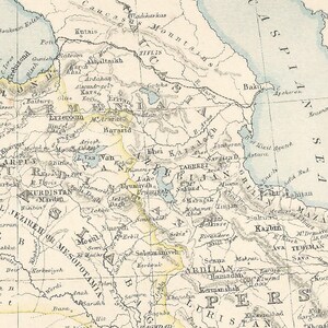 Turkey Antique Map 1890 Vintage Maps Lithograph Prints Home Decor ...