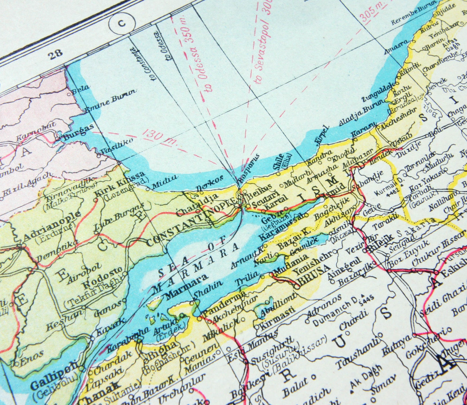 Turkey 'asia Minor' 1920s Large Map World Art Vintage Map Gifts Framing ...