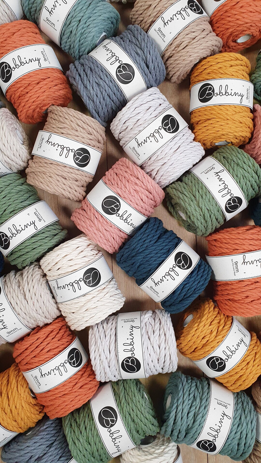 9mm 3PLY Rope Bobbiny Macrame Cord 30M High Quality Cotton - Etsy