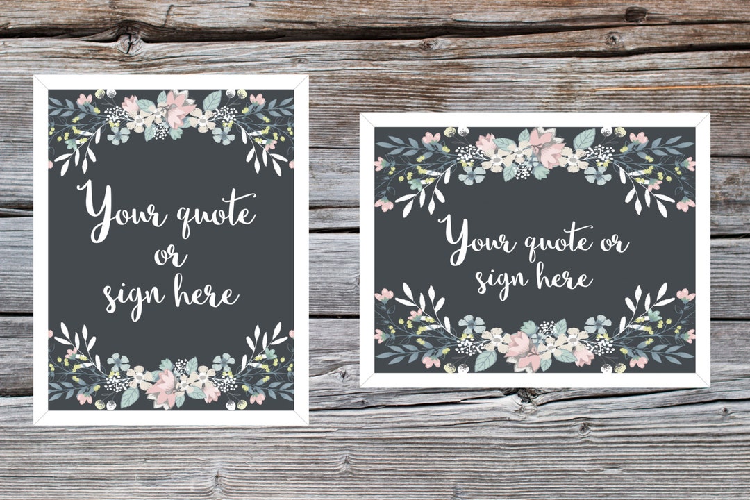 Customised Floral Chalkboard Sign - Etsy