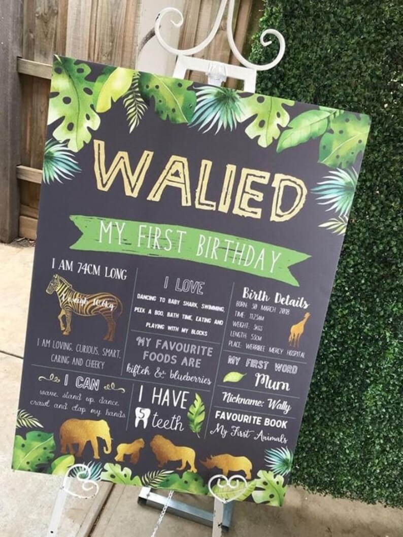 First Birthday Poster Chalkboard Sign Milestone Board | Etsy