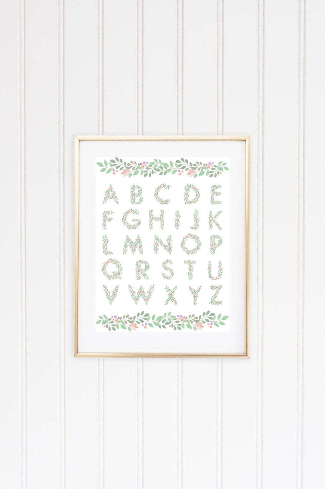 Floral Alphabet / ABC Print Nursery Art - Etsy