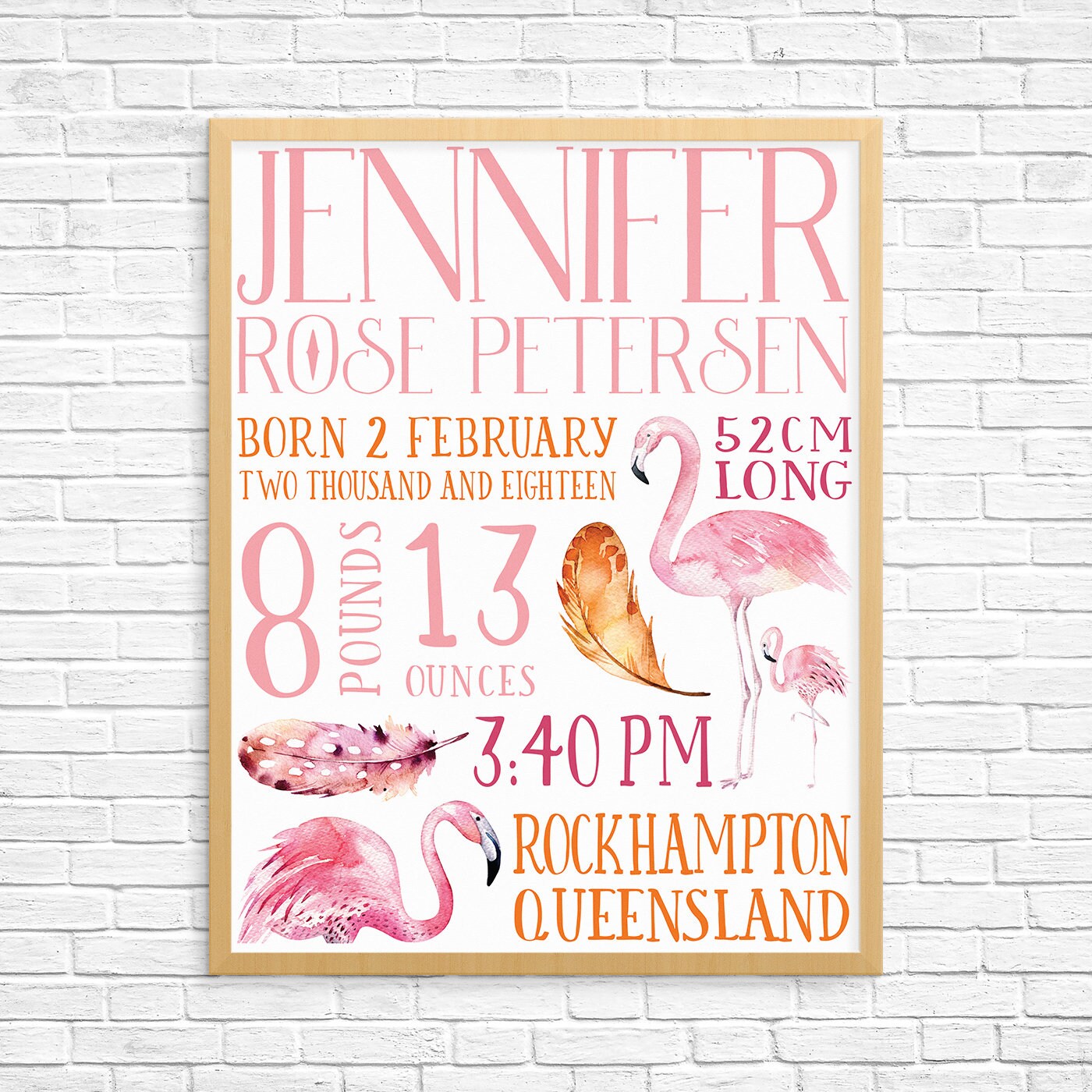 Birth Notice Birth Details Poster Digital/Printable | Etsy