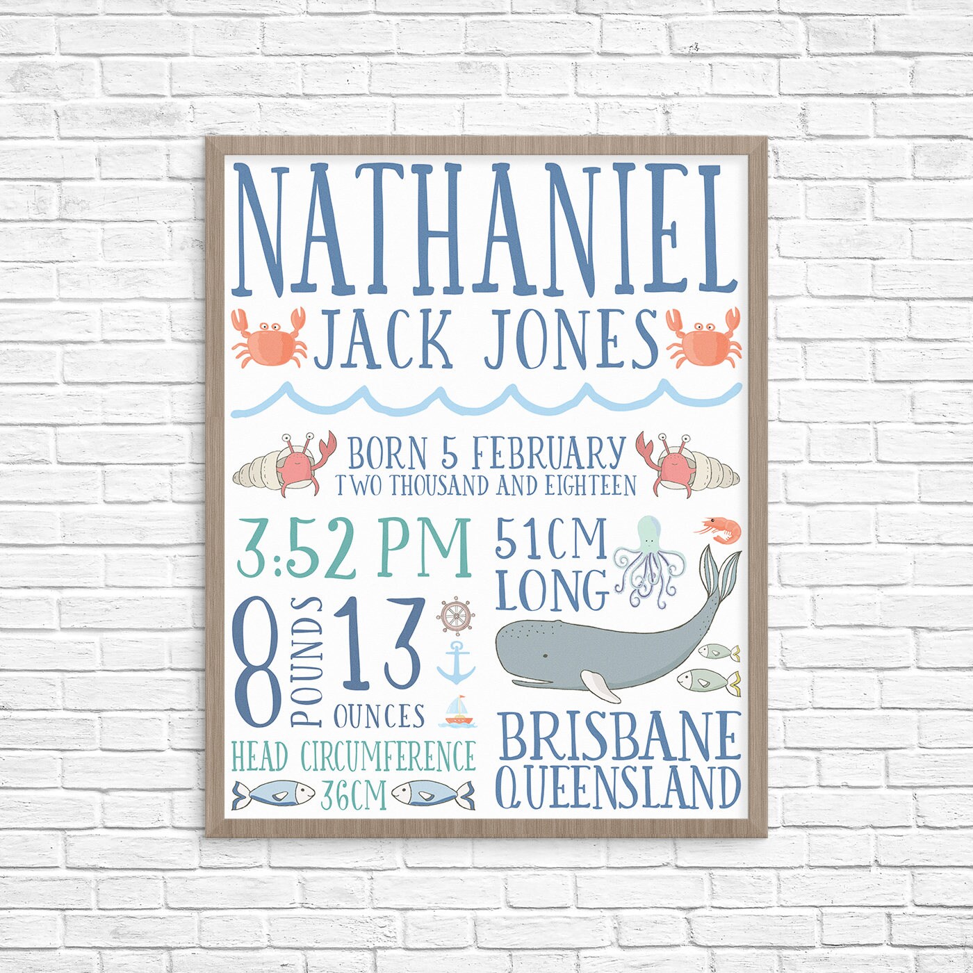Birth Notice Birth Details Poster Digital/printable | Etsy