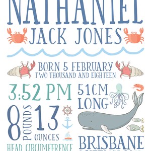 Birth Notice Birth Details Poster Digital/printable - Etsy
