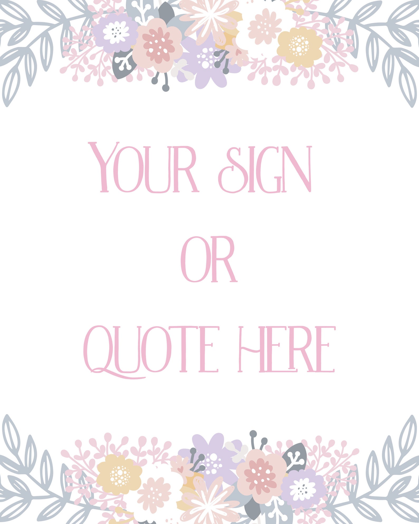 Customised Floral Chalkboard Sign 8x10 / 11x14 / Chalkboard | Etsy