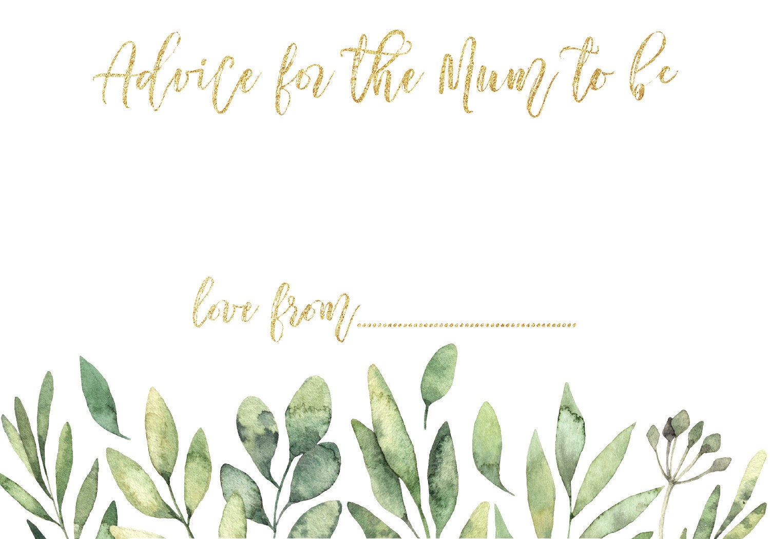 Baby Shower Bundle Neutral Leafy Foliage Gold Green - Etsy Australia