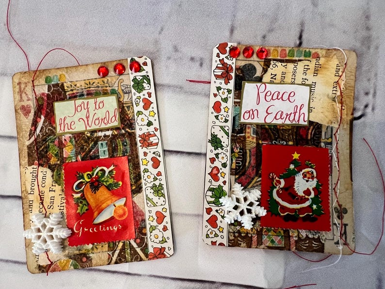 Junk Journal Altered Playing Card Christmas Theme ATC Journal Card - Etsy