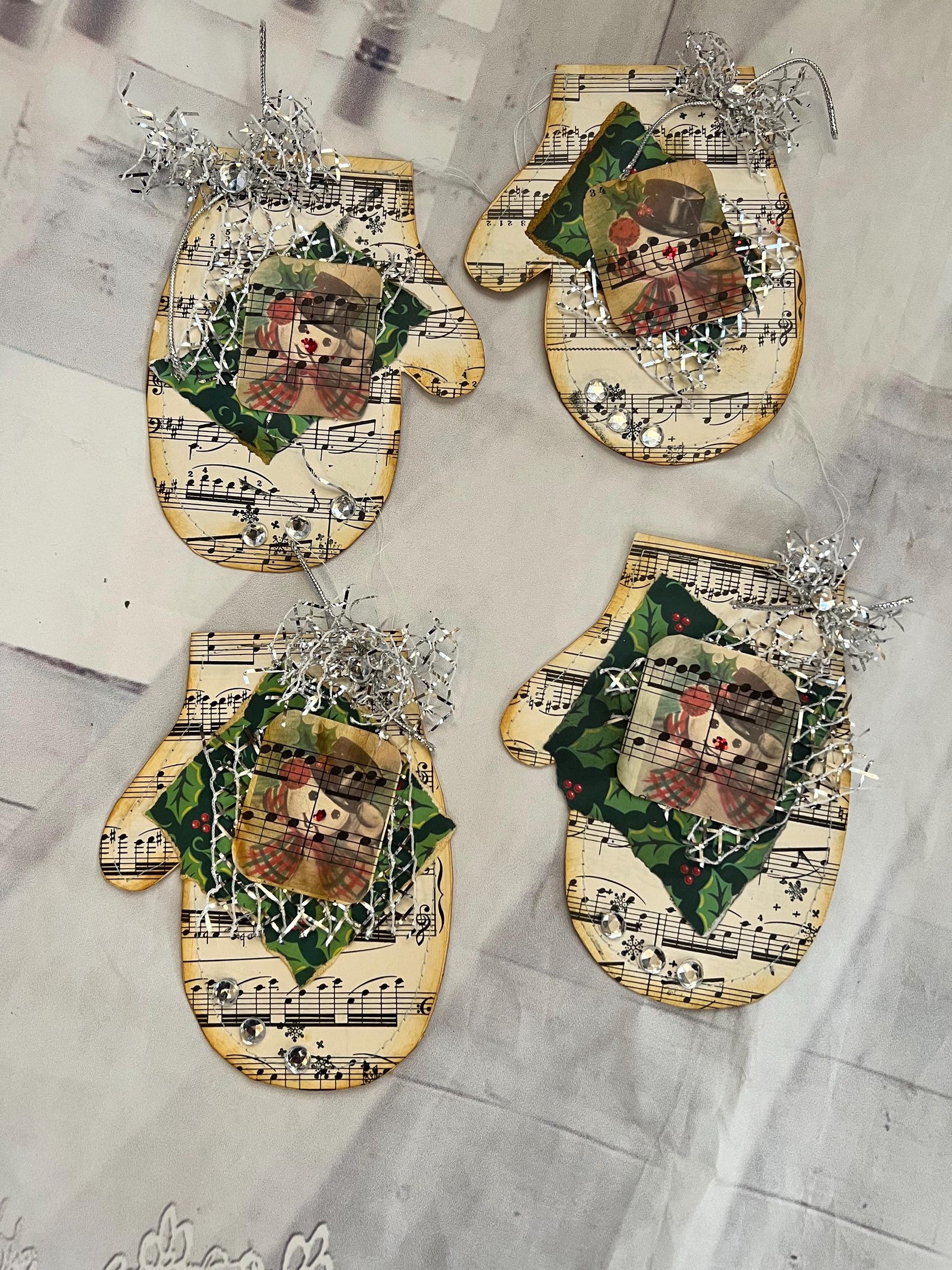 Christmas Mitten Tags, for Junk Journal Pockets Christmas Set of 4 - Etsy