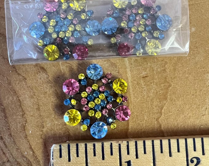 Rhinestone Button, Flower Center Button, Wedding Rhinestone ...