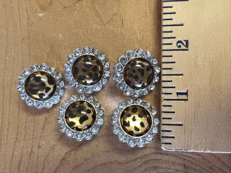 Rhinestone Acrylic Button SET OF FIVE, Wholesale Button, Craft Button ...