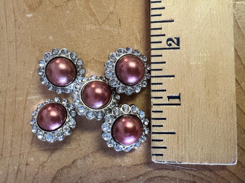 Rhinestone Acrylic Button SET OF FIVE, Wholesale Button, Craft Button ...