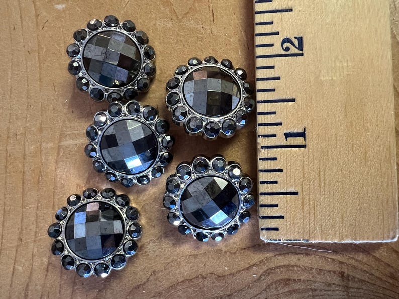 Rhinestone Acrylic Button SET OF FIVE, Wholesale Button, Craft Button ...