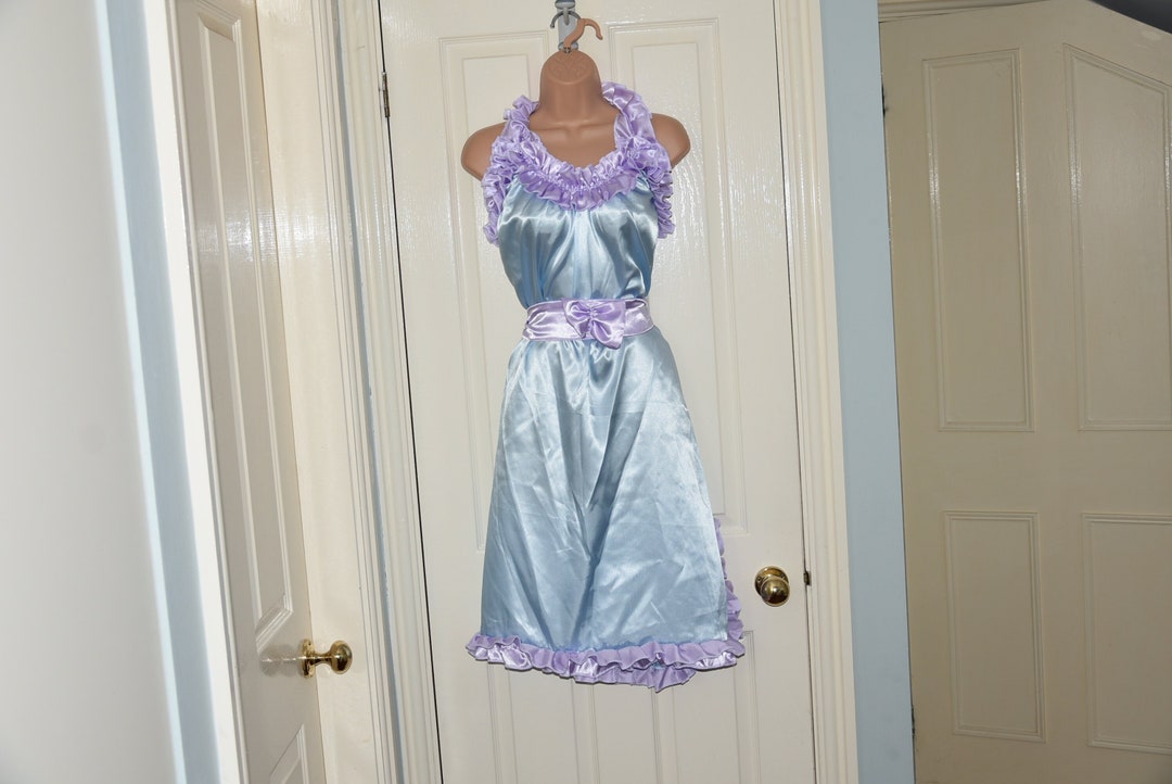 Satin Nightie In Buttery Soft Satin With Satin Frills Sissy Lingerie Ant A Etsy