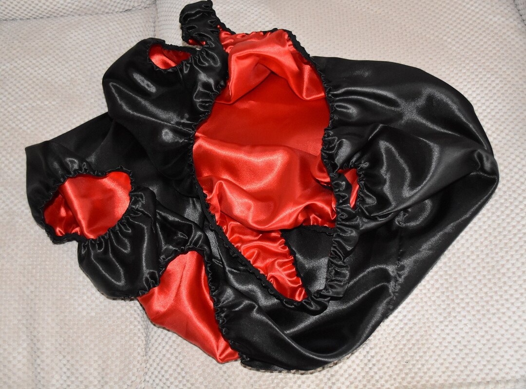 Double Satin Diaper Crotch All-in-one Teddy Panties / Rompers, Black ...