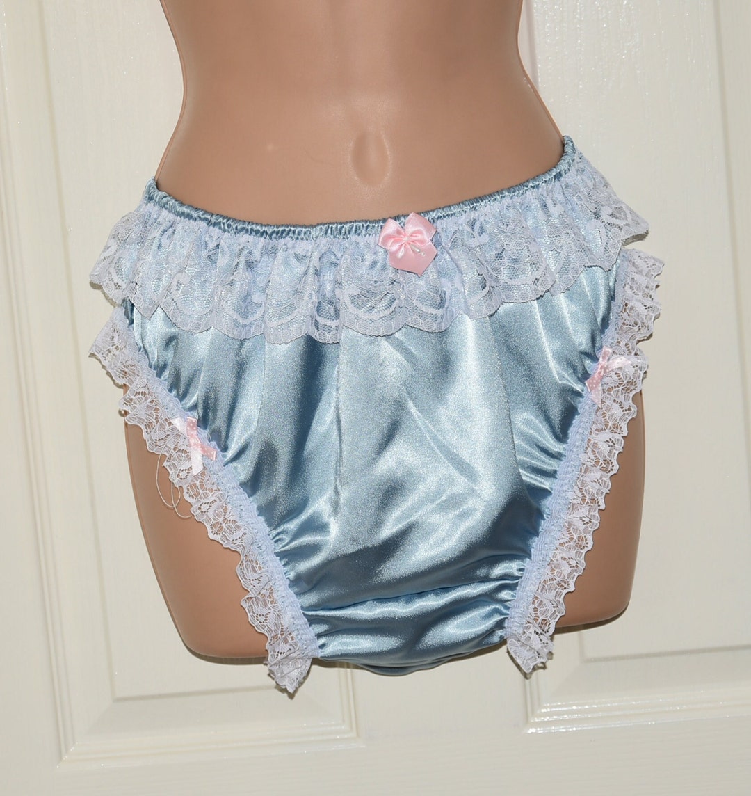 Panties Tanga Set With Lacy Frills Silky Soft Lounging Wear Sissy Lingerie Tw Etsy