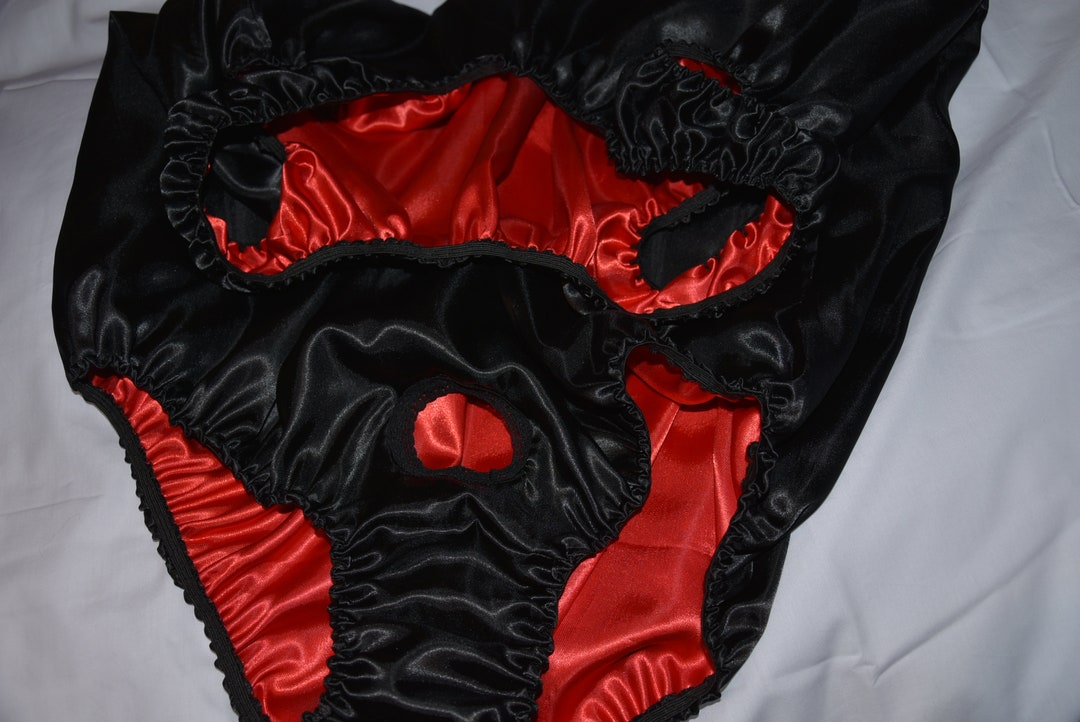Satin Peep Hole Rompers Double Satin Slithery Dressing Up Fun Sissy