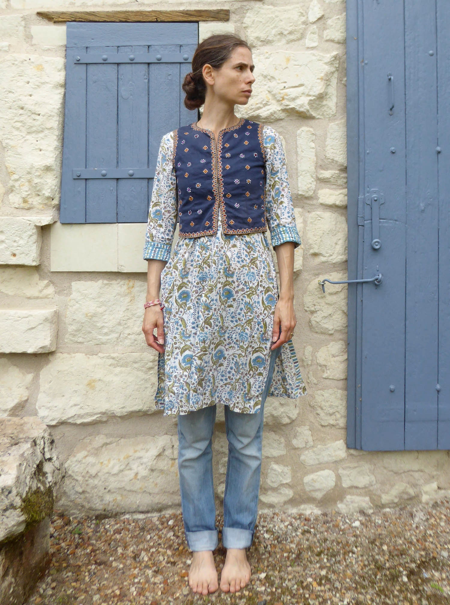 Vintage Indian Shrujan Waistcoat Vest Hand Made Embroideries - Etsy