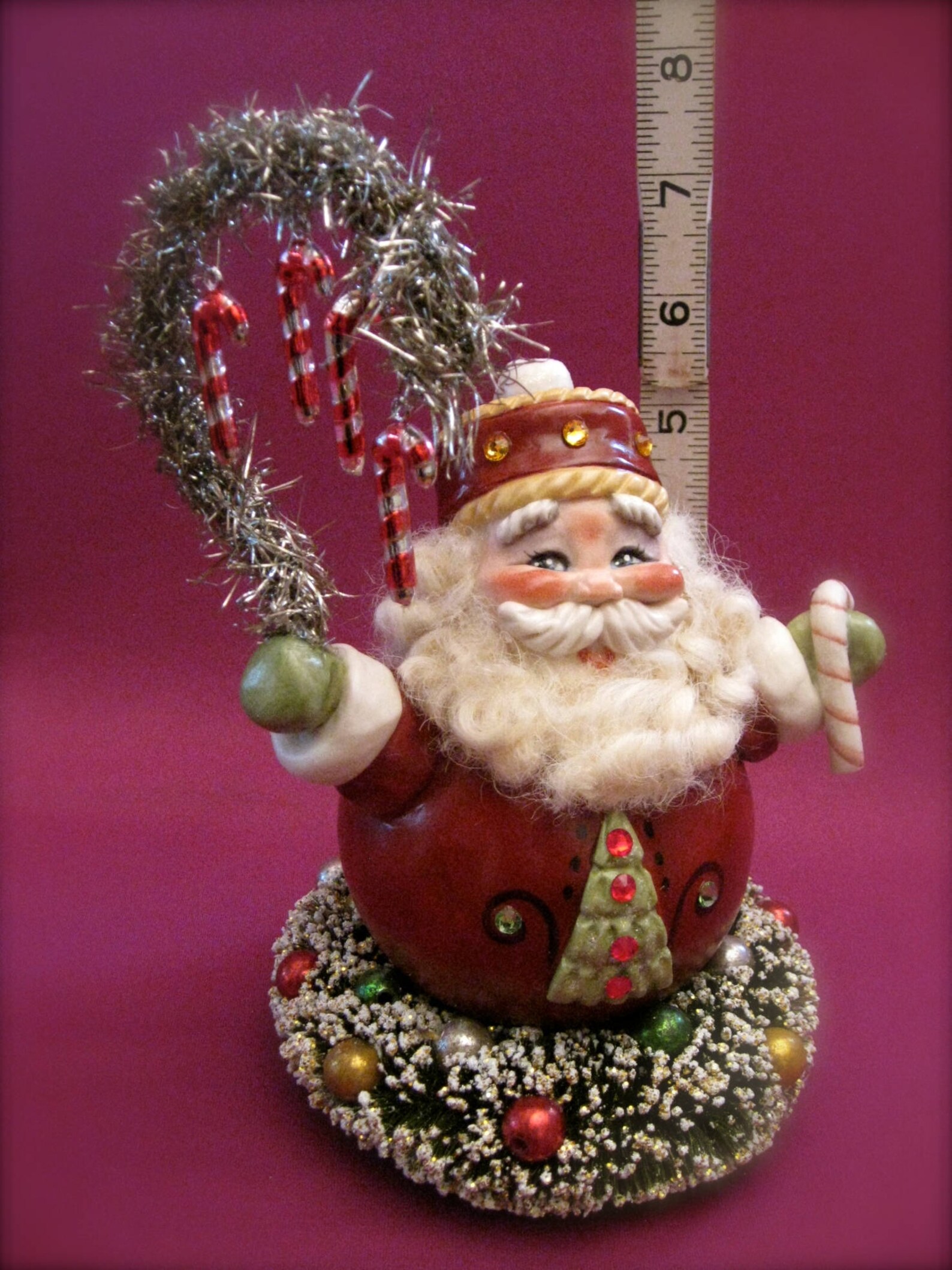 Custom Roly Poly Santa Claus Candy Cane Allyson Nagel | Etsy