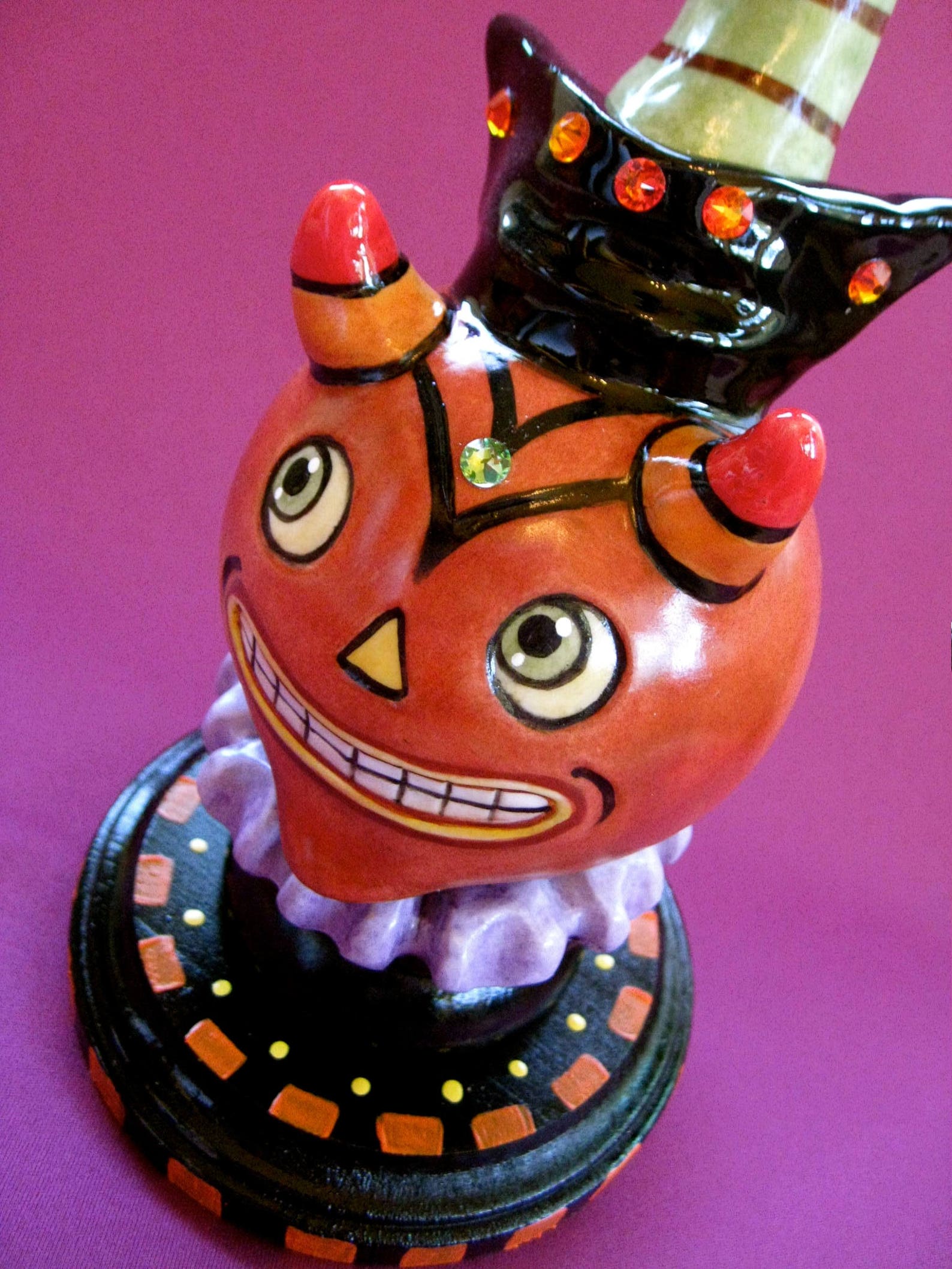 Halloween Devil Pumpkin Season Grinning Spooky Whimsical | Etsy