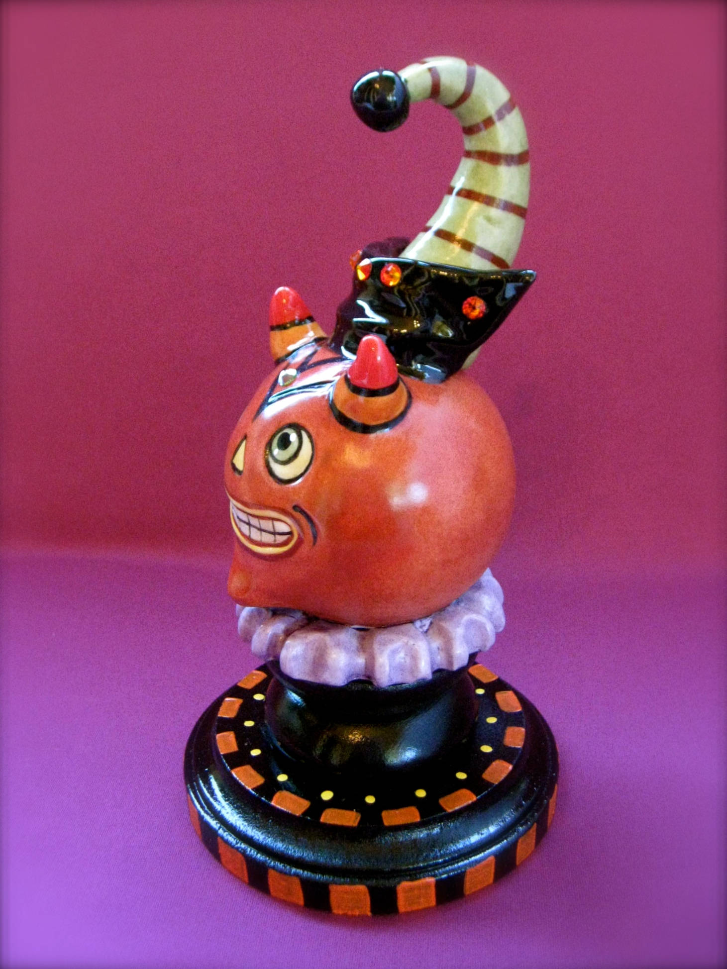 Halloween Devil Pumpkin Season Grinning Spooky Whimsical | Etsy