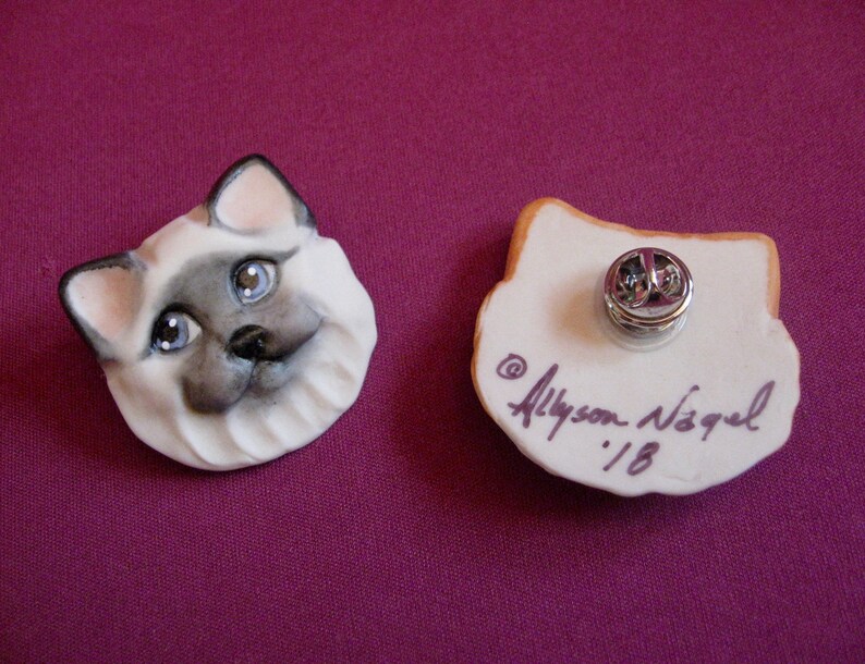 Kitty Cat Face Tac Pin -- Allyson Nagel - A.N. Original Designs ...