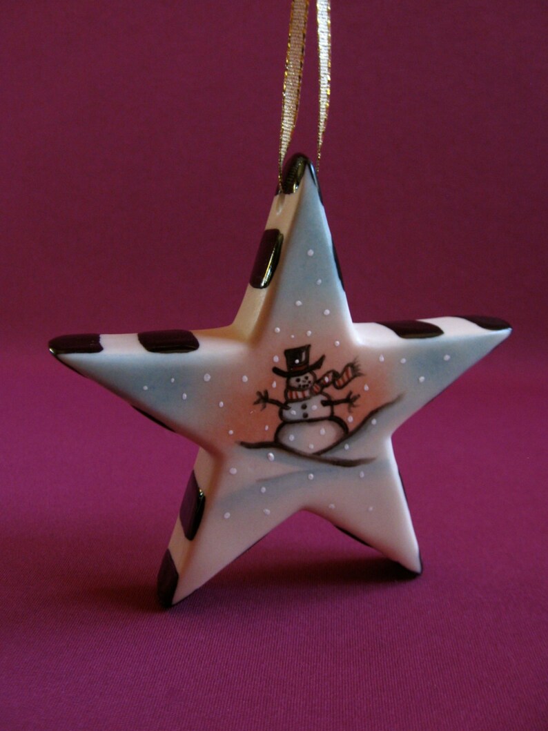 Frosty the Snowman Star Ornament, Winter, Ceramic Allyson Nagel - A.N ...