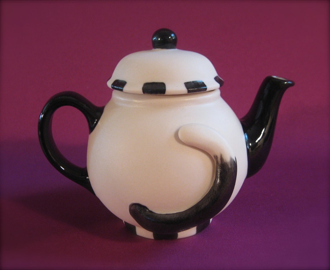 Kit-t-pot Tea Set Kitty Cat Teapot Cup and Saucer Allyson - Etsy