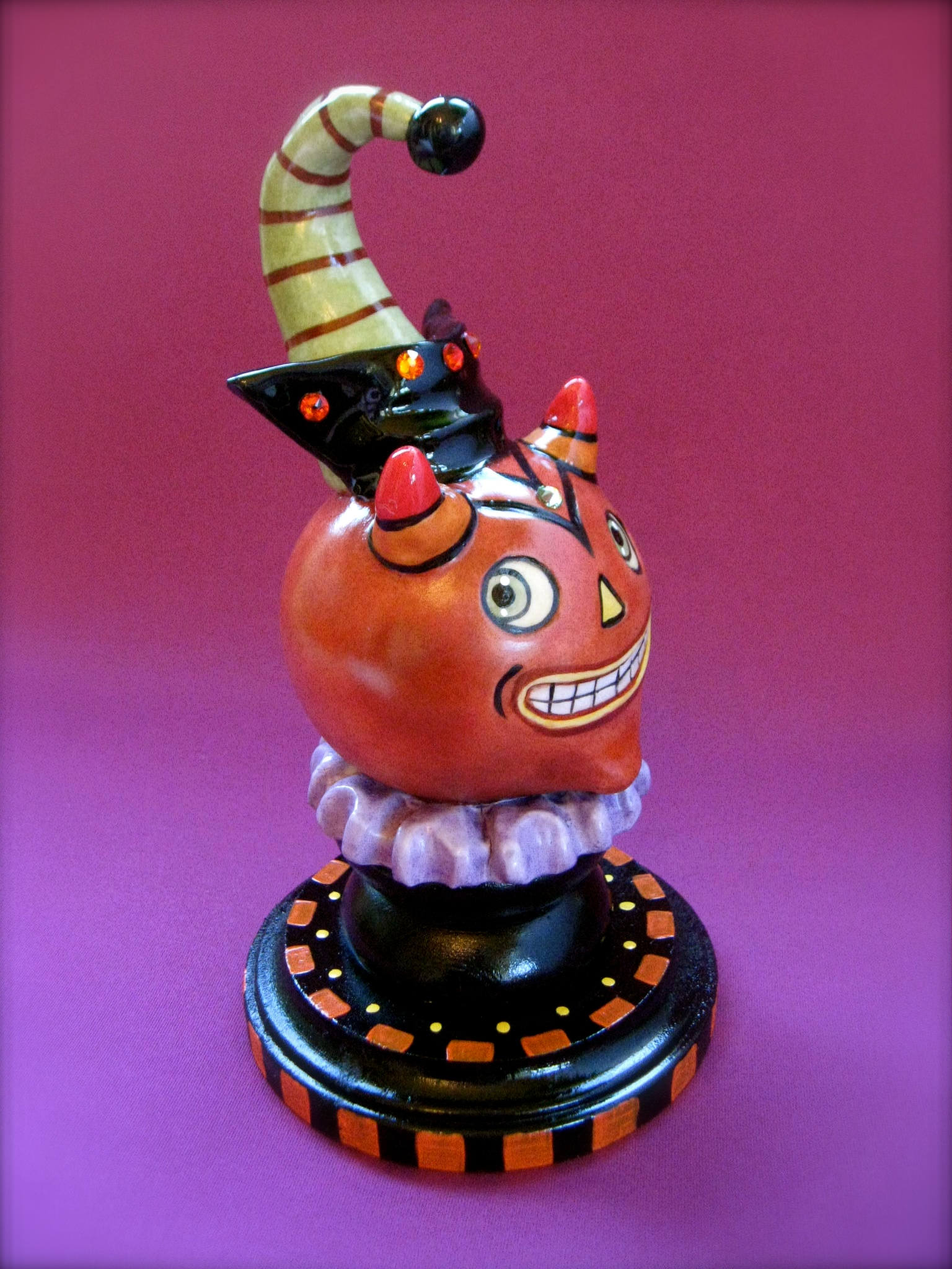 Halloween Devil Pumpkin Season Grinning Spooky Whimsical | Etsy