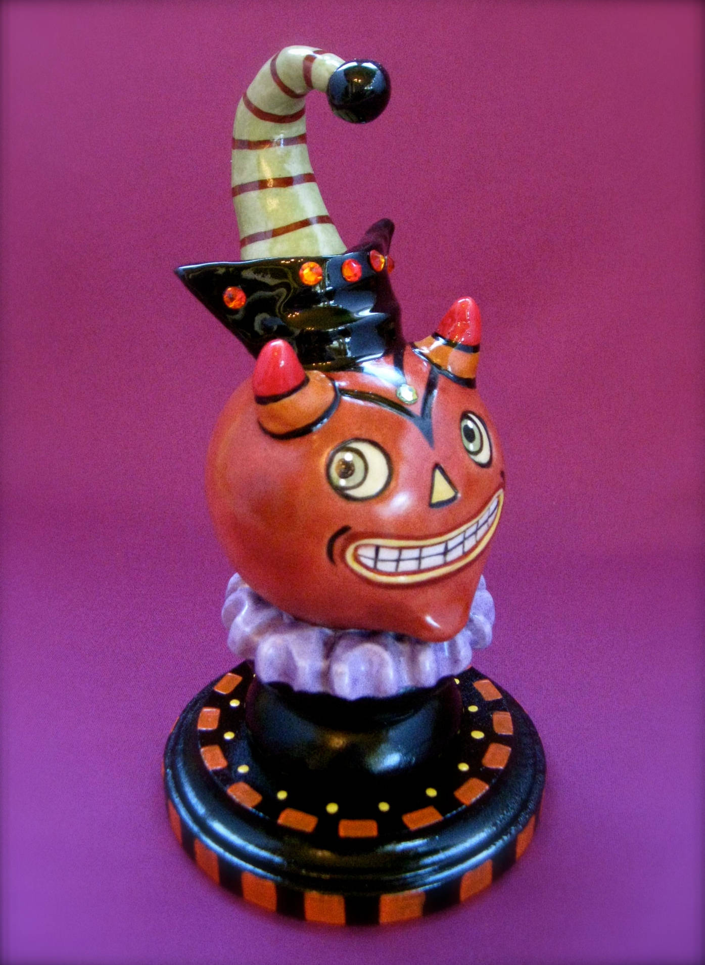 Halloween Devil Pumpkin Season Grinning Spooky Whimsical | Etsy