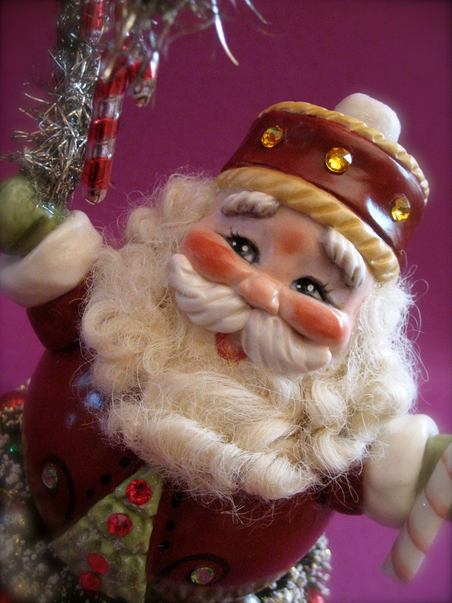 Custom Roly Poly Santa Claus Candy Cane Allyson Nagel | Etsy