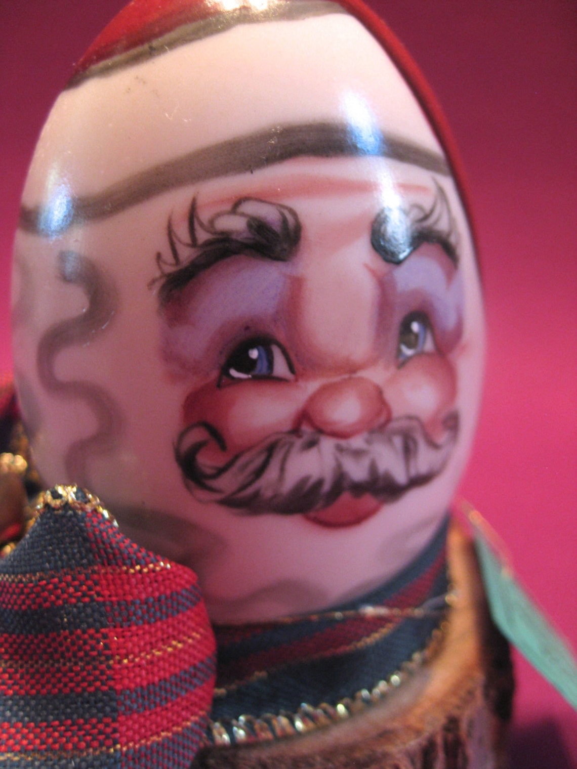 Small Hand Painted Santa Egg on Log Allyson Nagel A.N. | Etsy