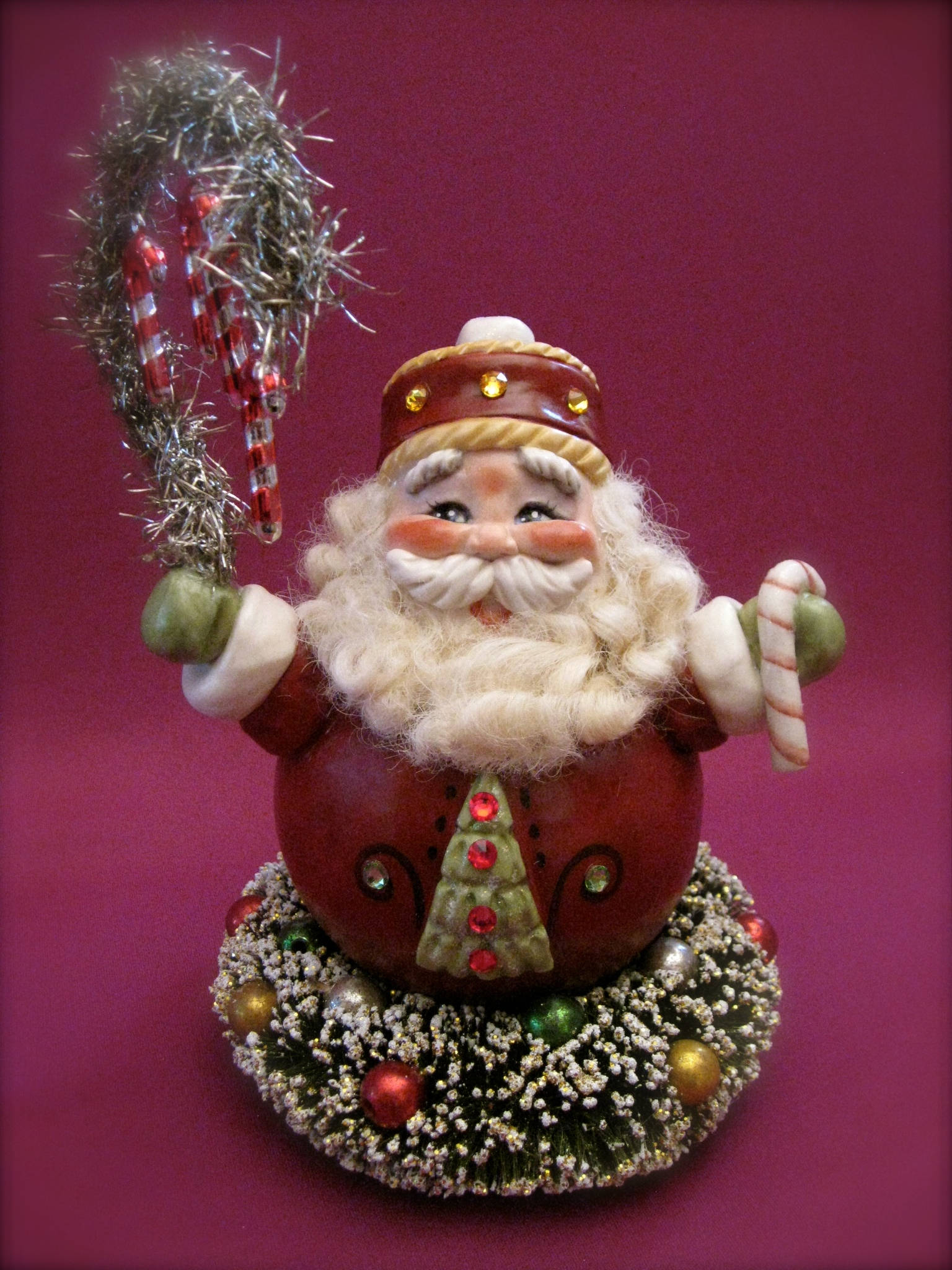 Custom Roly Poly Santa Claus Candy Cane Allyson Nagel | Etsy