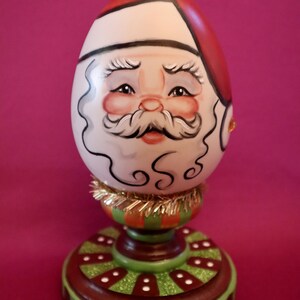 Santa Claus Egg on Pedestal, St. Nick - Allyson Nagel - A.N. Original ...
