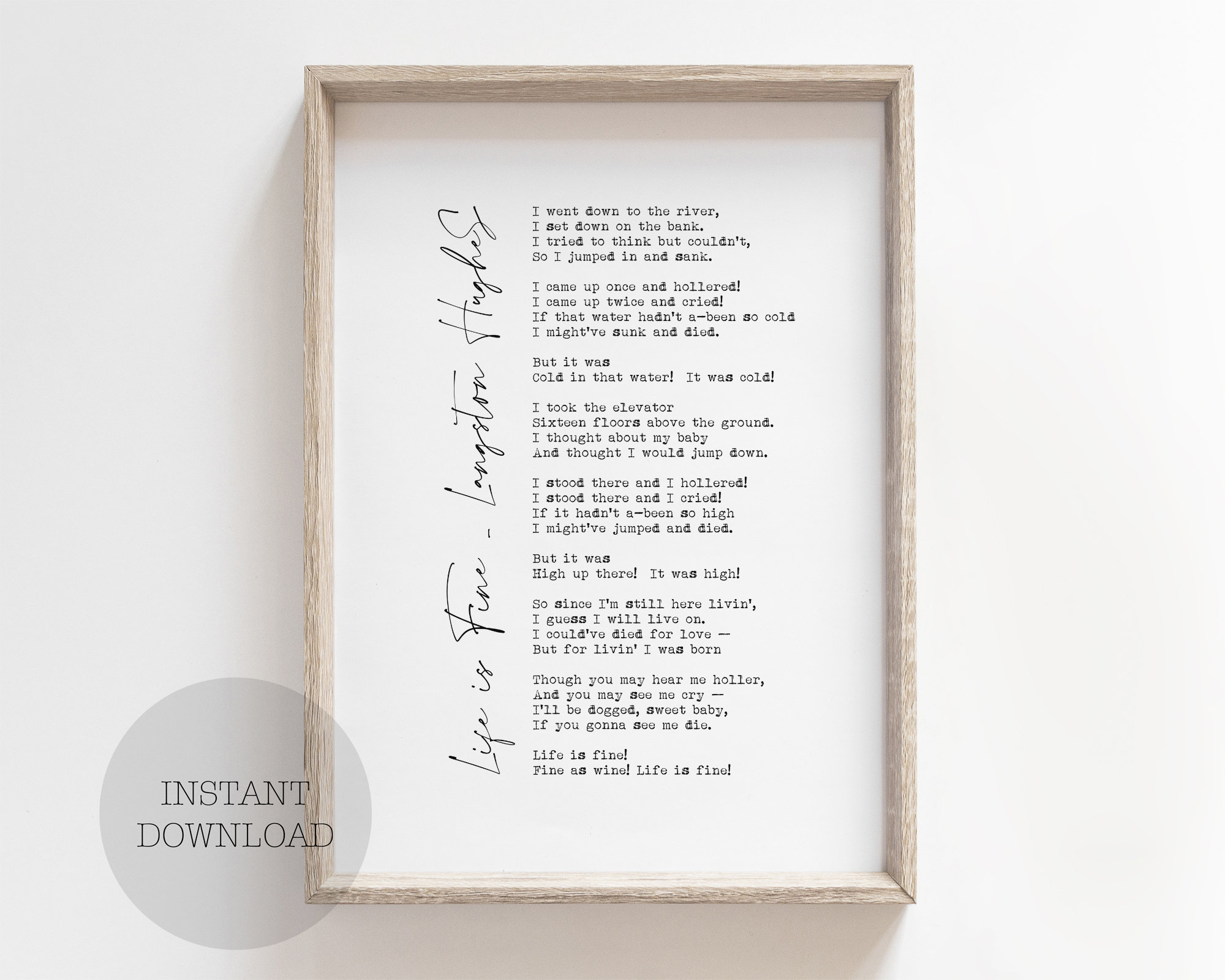 Langston Hughes Poems Life Is Fine at Andrea Mcclelland blog