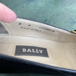 Vintage Bally Magnolia Shoes, Black Italian Leather Low Heel Pumps, US ...