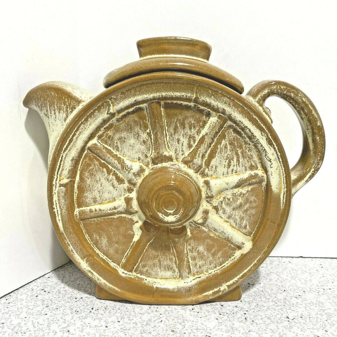 Vintage Frankoma Pottery Wagon Wheel Teapot & Lid Raised - Etsy