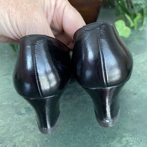 Vintage Bally Magnolia Shoes, Black Italian Leather Low Heel Pumps, US ...