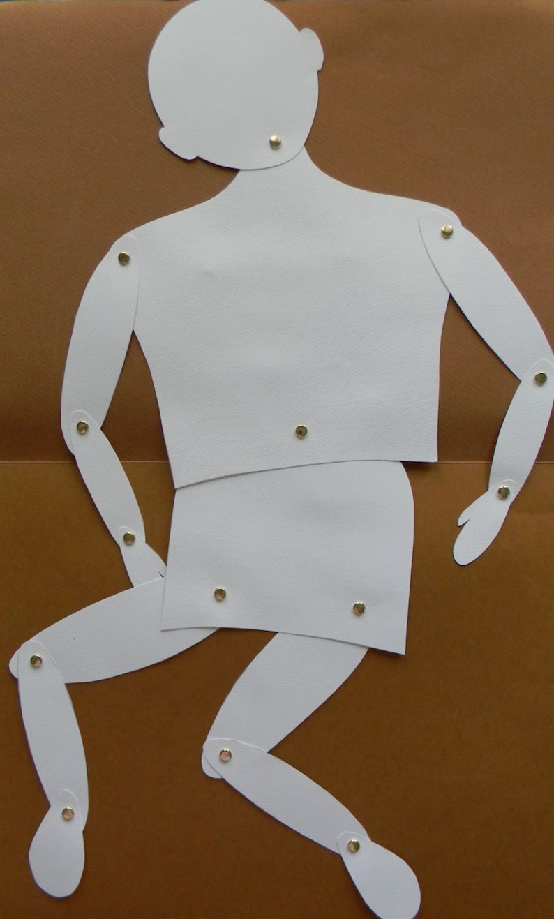DIY Articulated Paper Doll Template - Printable Movable Puppet Craft ...
