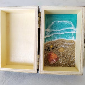 Sky Blue Sea Scenery in Resin Coastal Scenery in A Wooden Box Sea in A ...