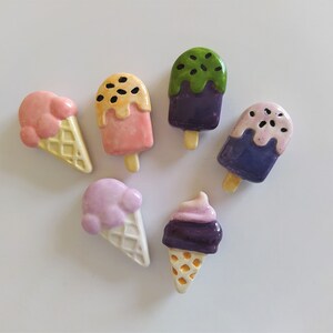 Ceramic Ice Cream Magnets - Summertime Fridge Decoration - Etsy