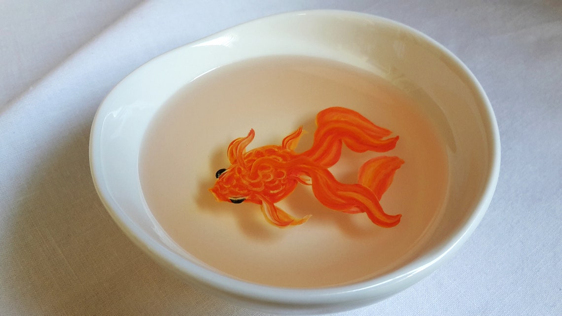 3D Goldfish Acrylic Painting in Resin 3D Resin Art Fish - Etsy