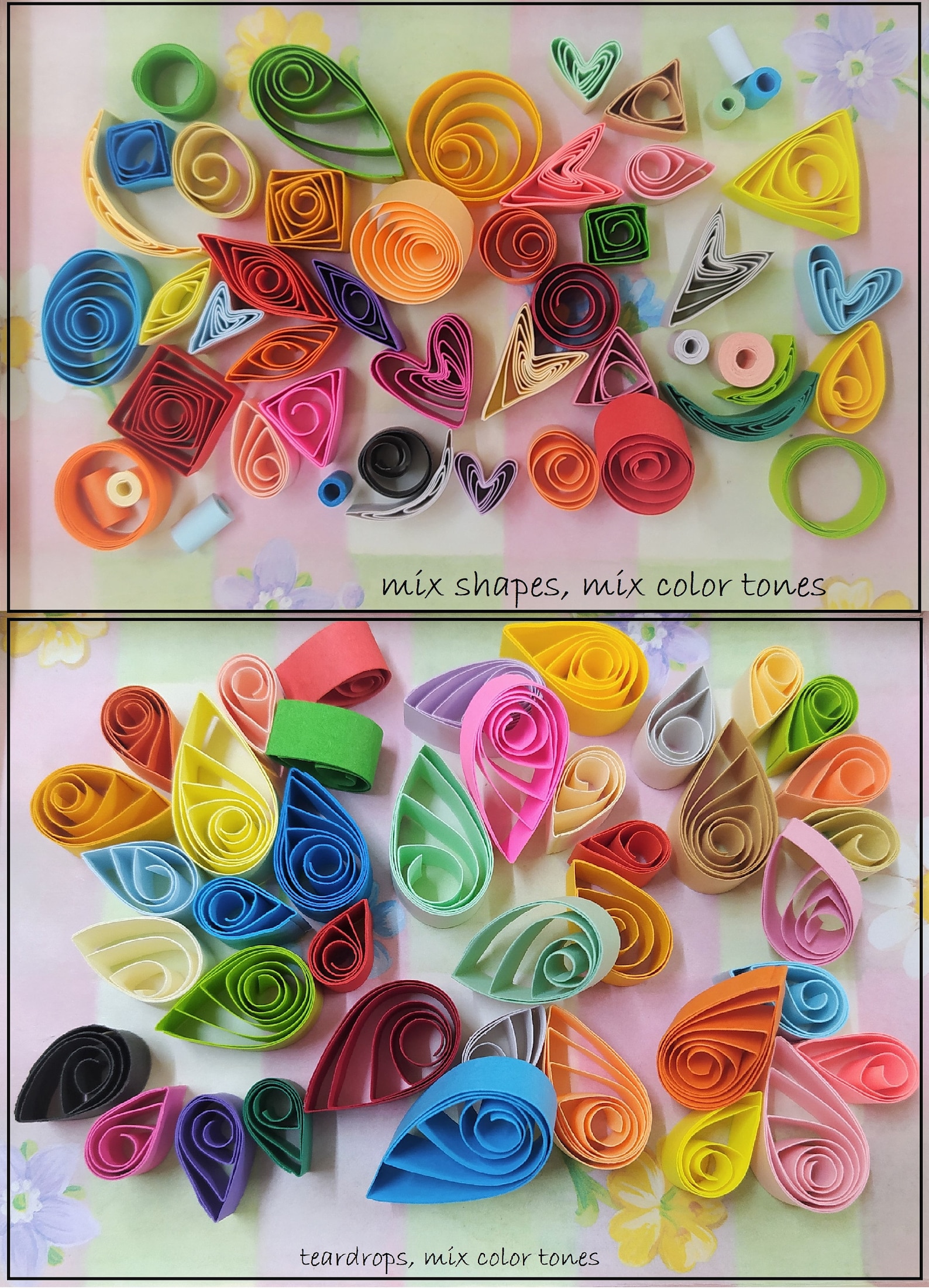 Colorful Quilling Circle and Shapes Handmade Quilled Paper - Etsy