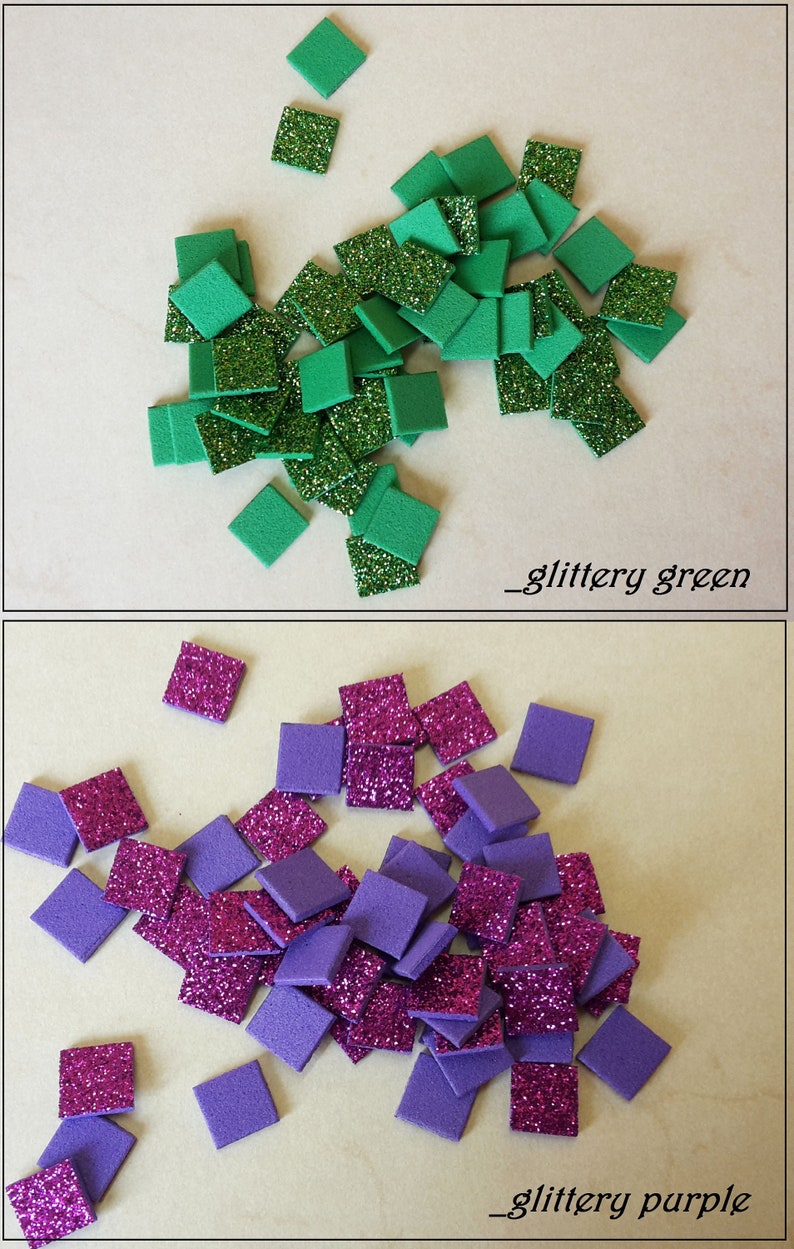 Colorful Square Foam Tiles Hand Cut Mosaic Tiles Kids Craft | Etsy