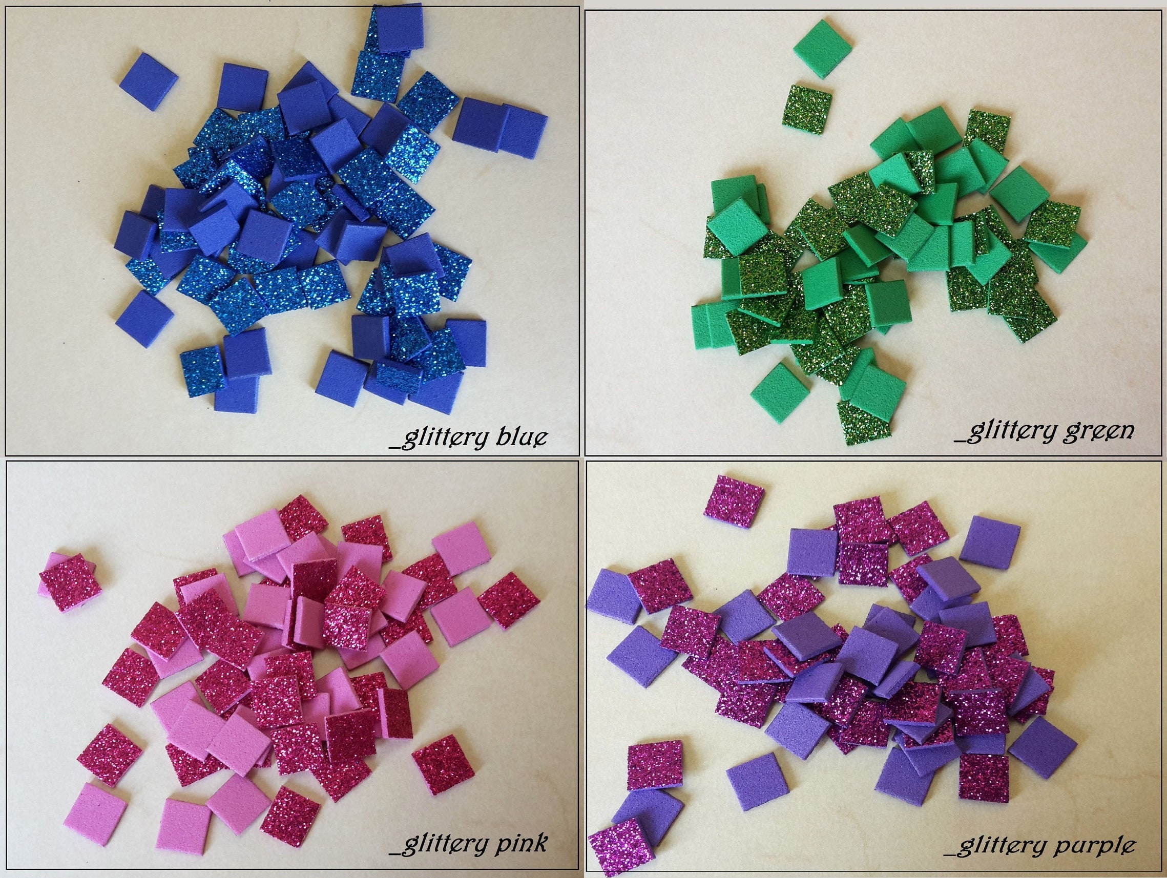 Colorful Square Foam Tiles Hand Cut Mosaic Tiles Kids Craft - Etsy